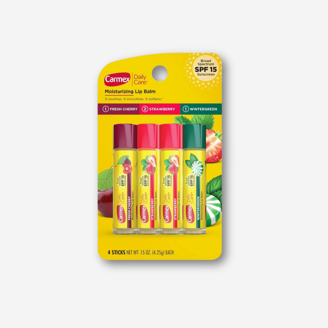 Carmex Daily Care Lip Balm Moisturizing Assorted Stick - SPF 15 - 4pk ...